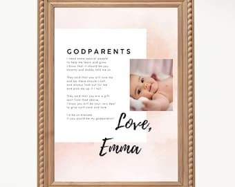 Godparents Proposal Poem, Printable Image, Canva Template - Etsy