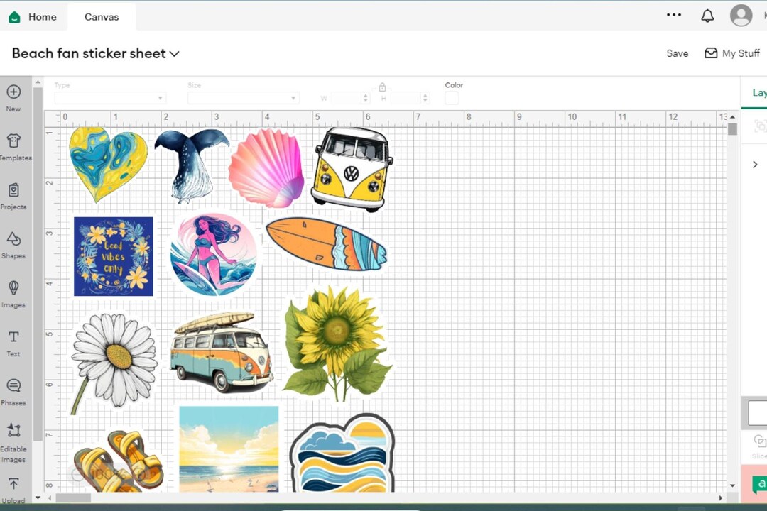 Beach Fan| Ocean Breeze Stickers| Beach Happens| Junk Journal Stickers ...