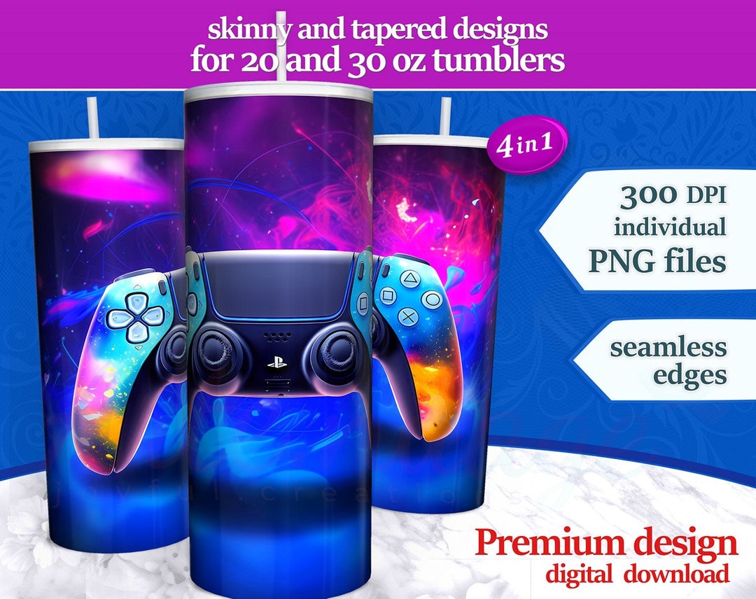 PS5 Controller Color Splash | High Quality Downloadable Unique Tumbler ...