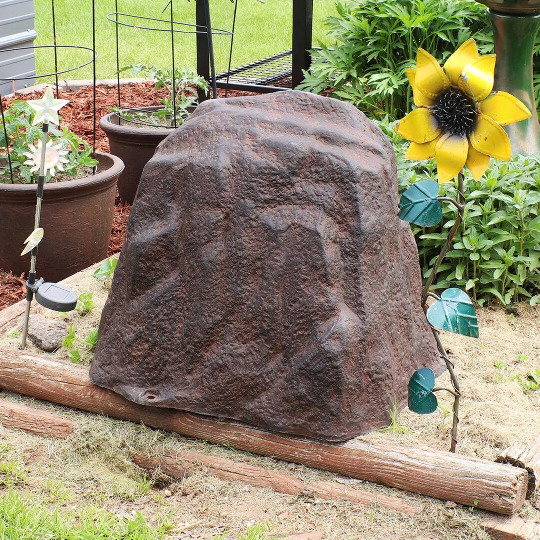 Polyresin Landscape Rock Cover Gray Fake Rock With Ground Stakes - Etsy