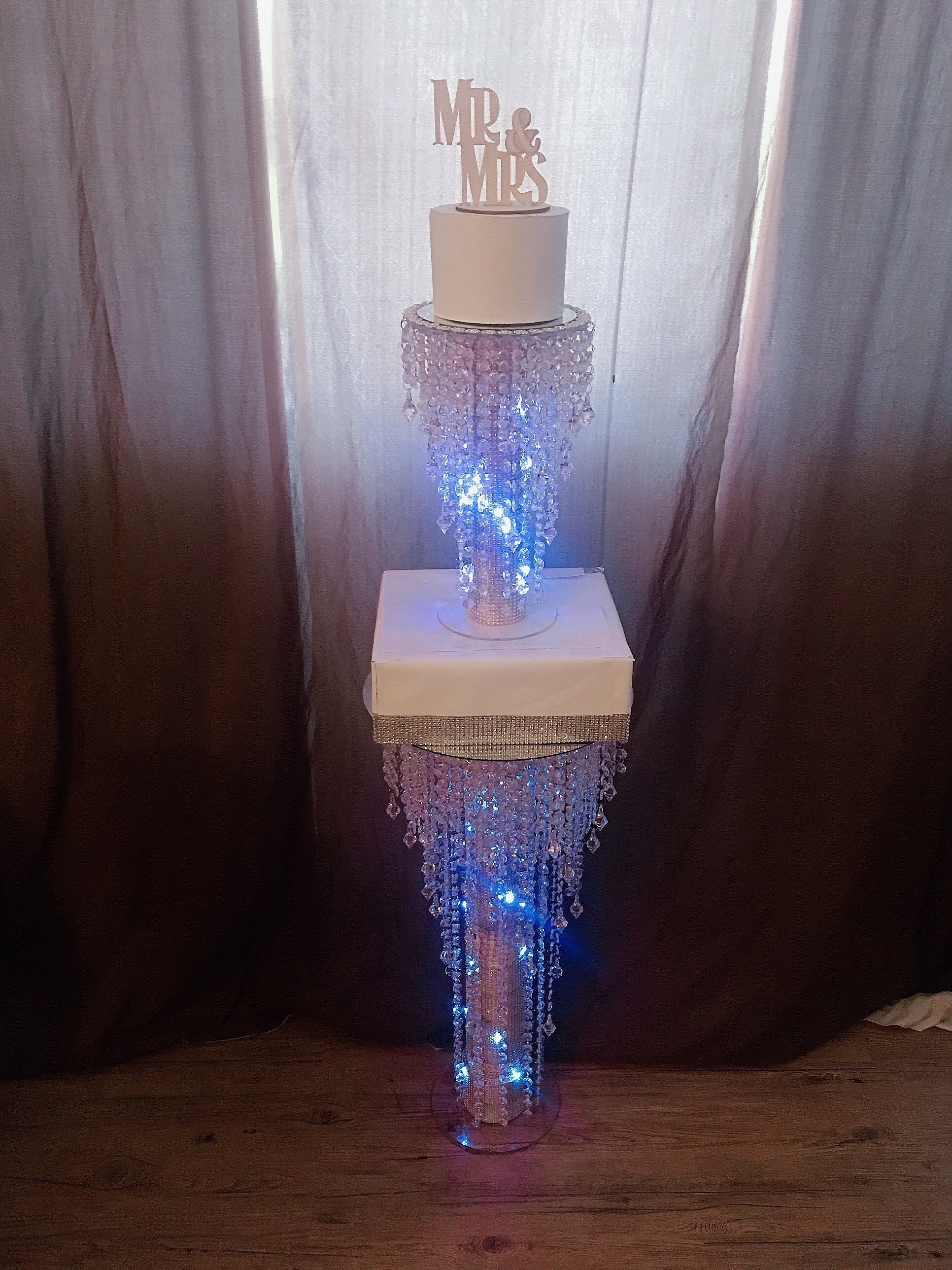 Crystal Cake Stand Set With Lights - Etsy