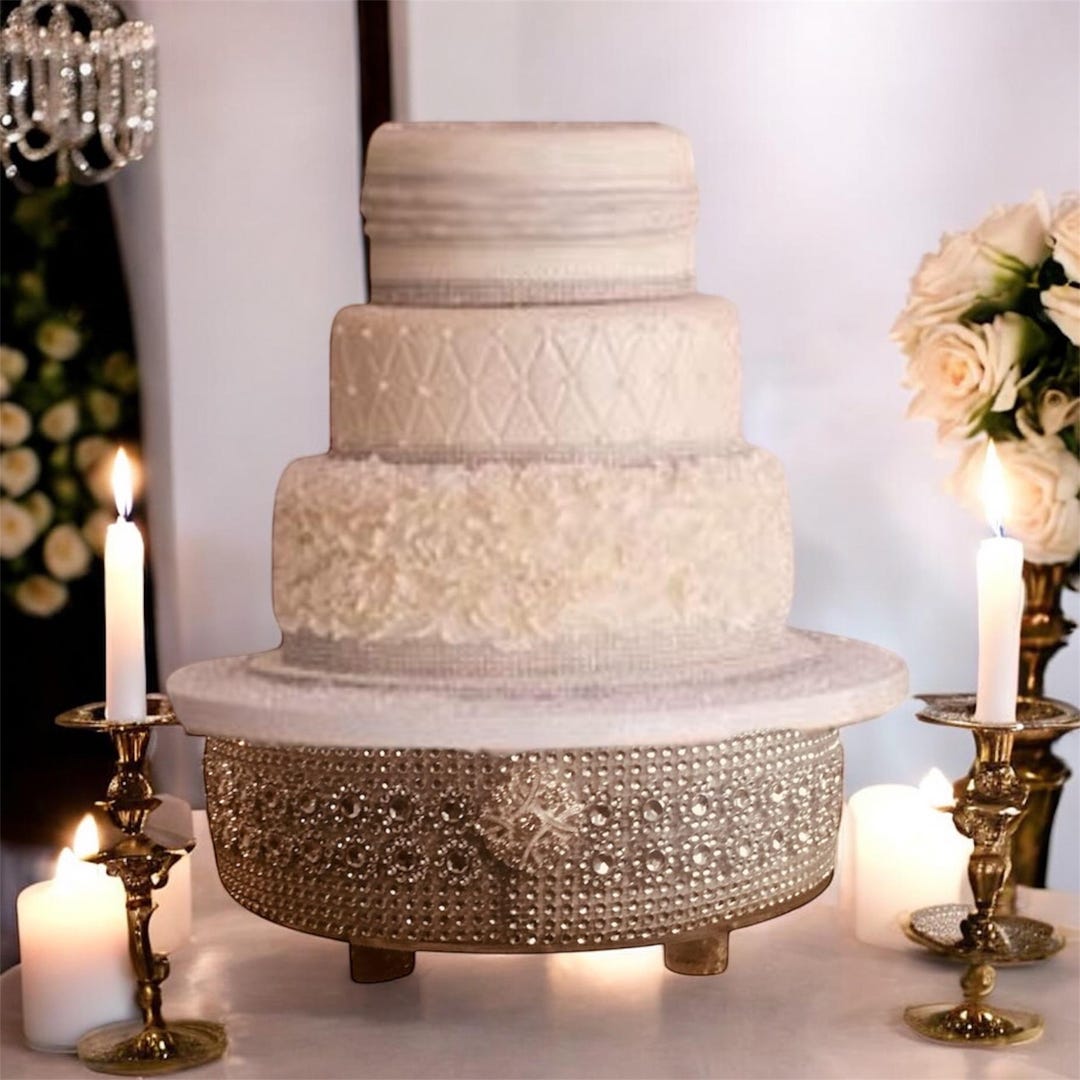 Luxury Rhinestone Cake Stand – Bling Wedding Cake Riser – Custom Sizes ...