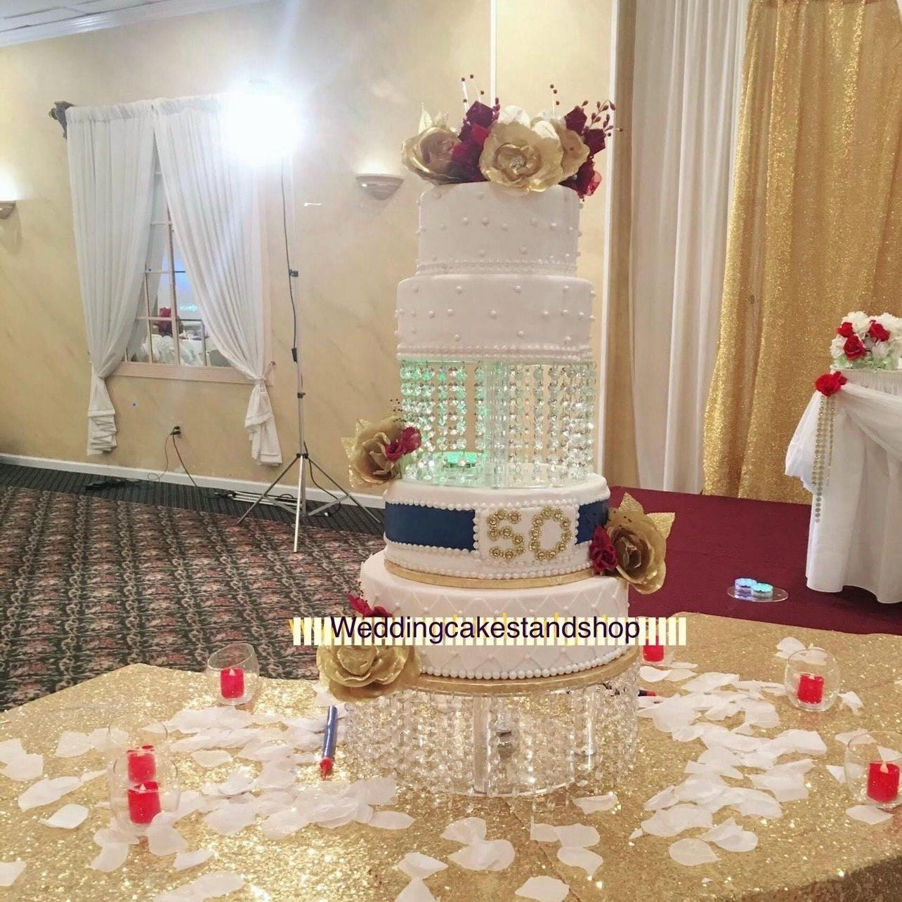 Crystal Cake Stand With Led Light - Etsy