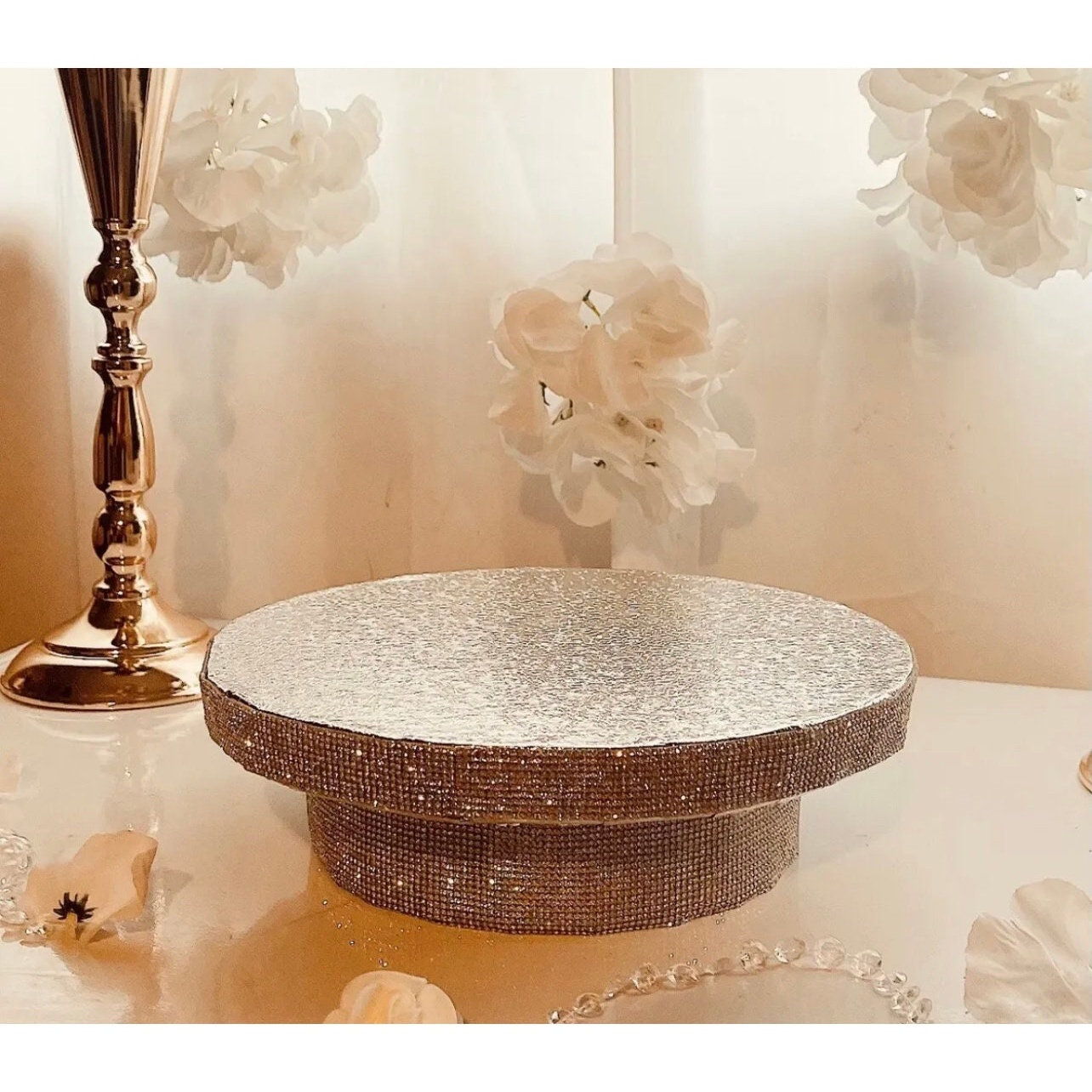 SILVER RHINESTONE Cake STAND With Lights - Etsy