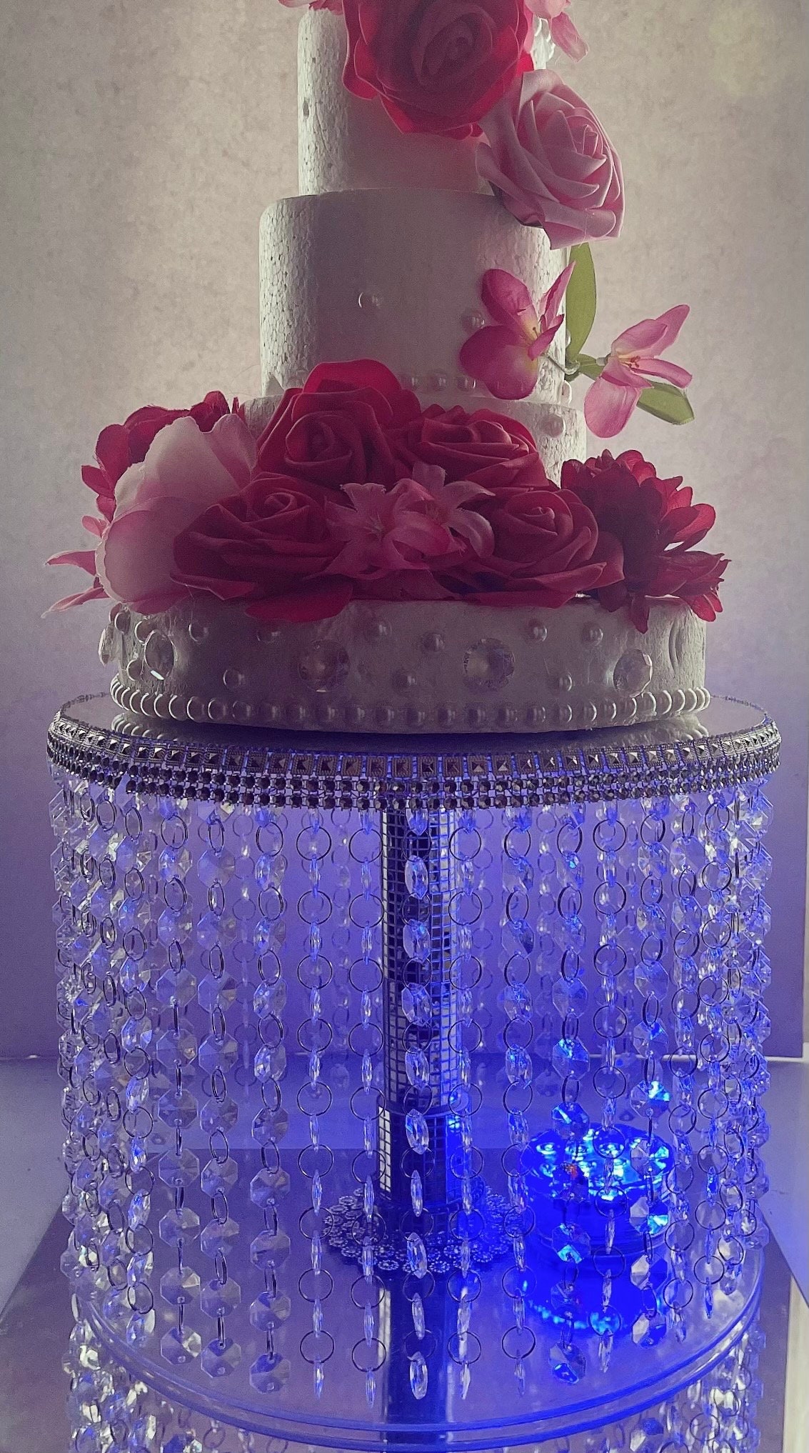 Crystal Cake Stand With Light - Etsy