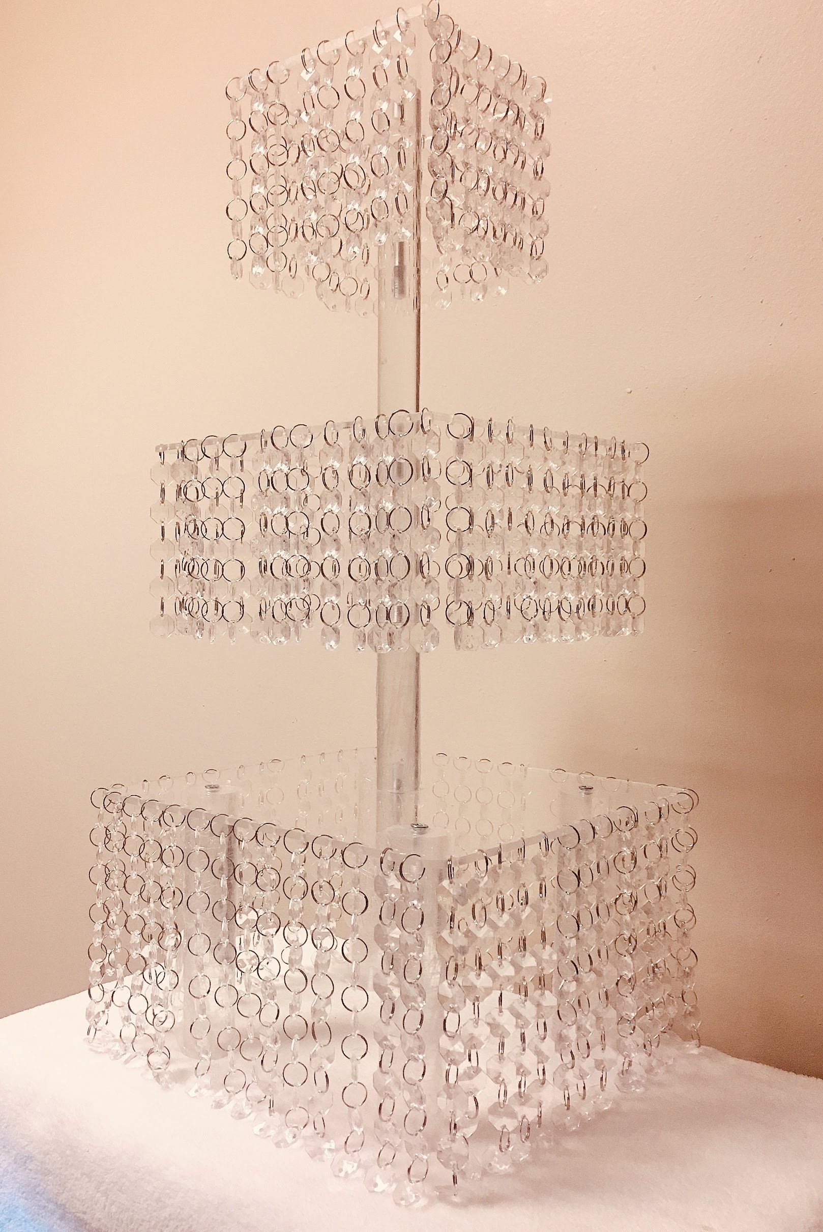 SQUARE Cupcake Stand With Crystals - Etsy