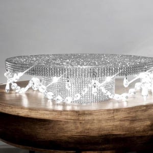 Glam Crystal Wedding Cake Stand – Silver Elegant Bling Cake Riser With ...
