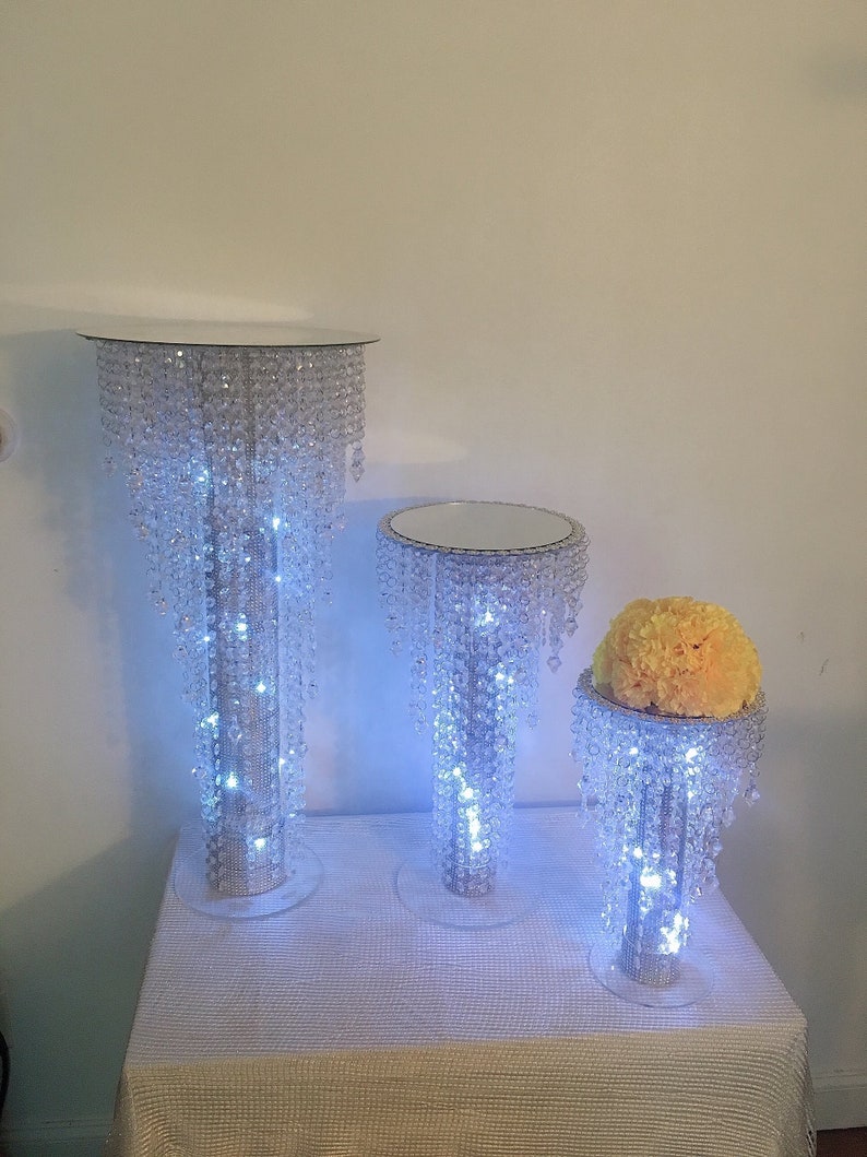 Crystal Cake Stand Set With Lights - Etsy