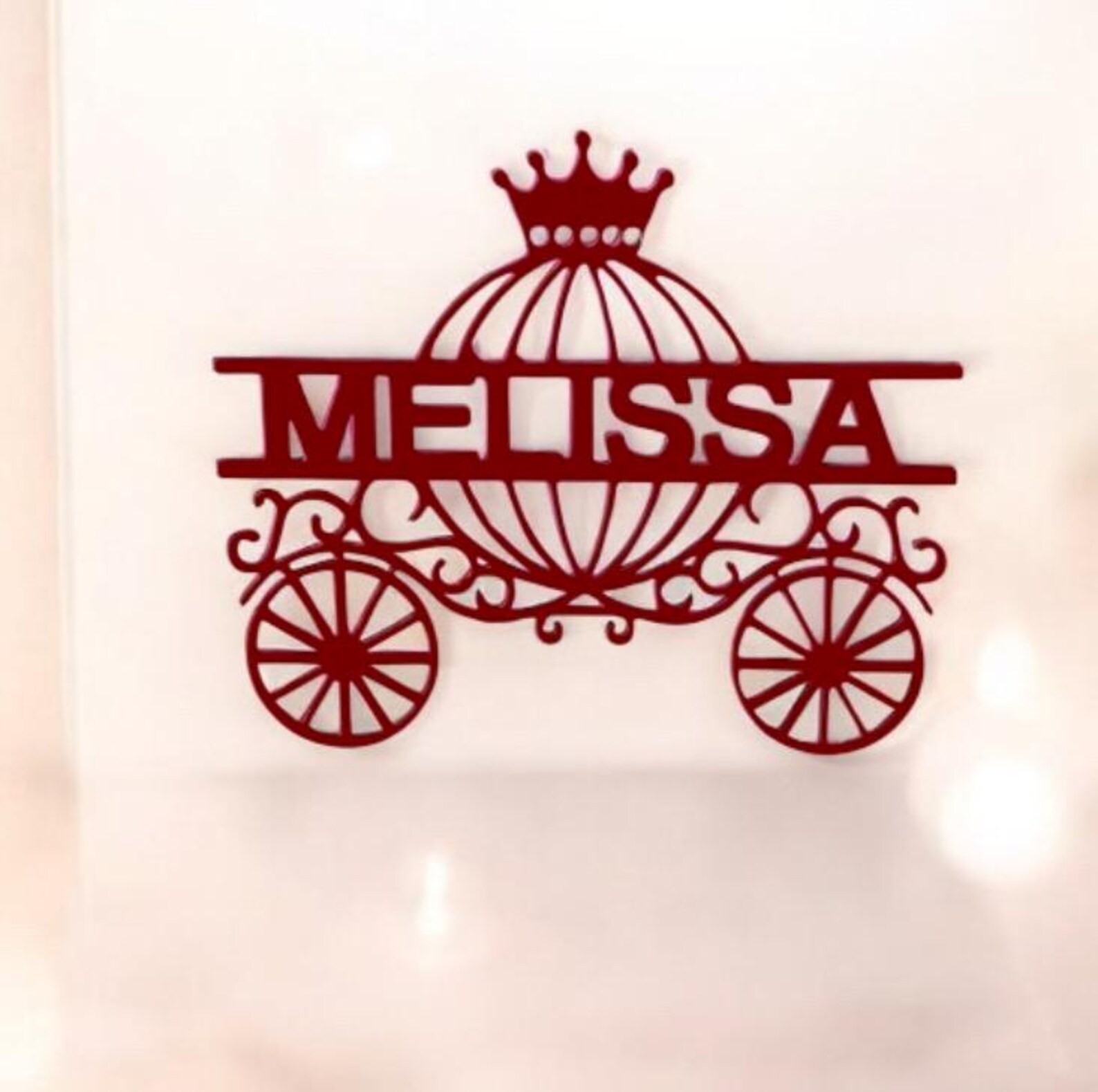 Baby Girl Name Sign - Custom Princess Carriage Wooden Name Sign for ...