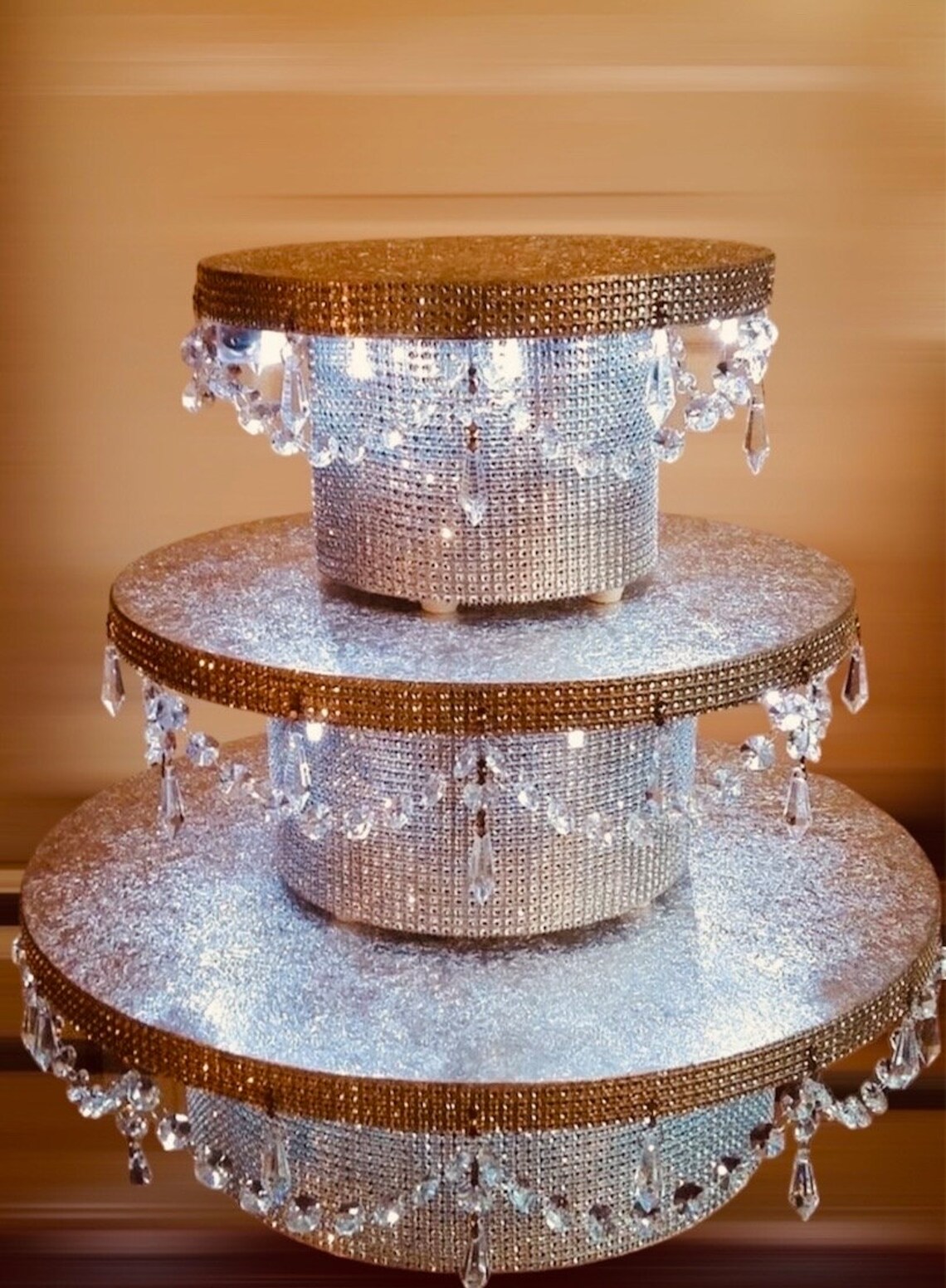SILVER RHINESTONE Cake STAND With Lights - Etsy