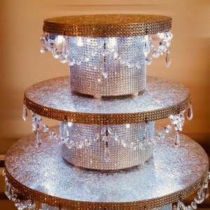 SILVER RHINESTONE Cake STAND With Lights - Etsy