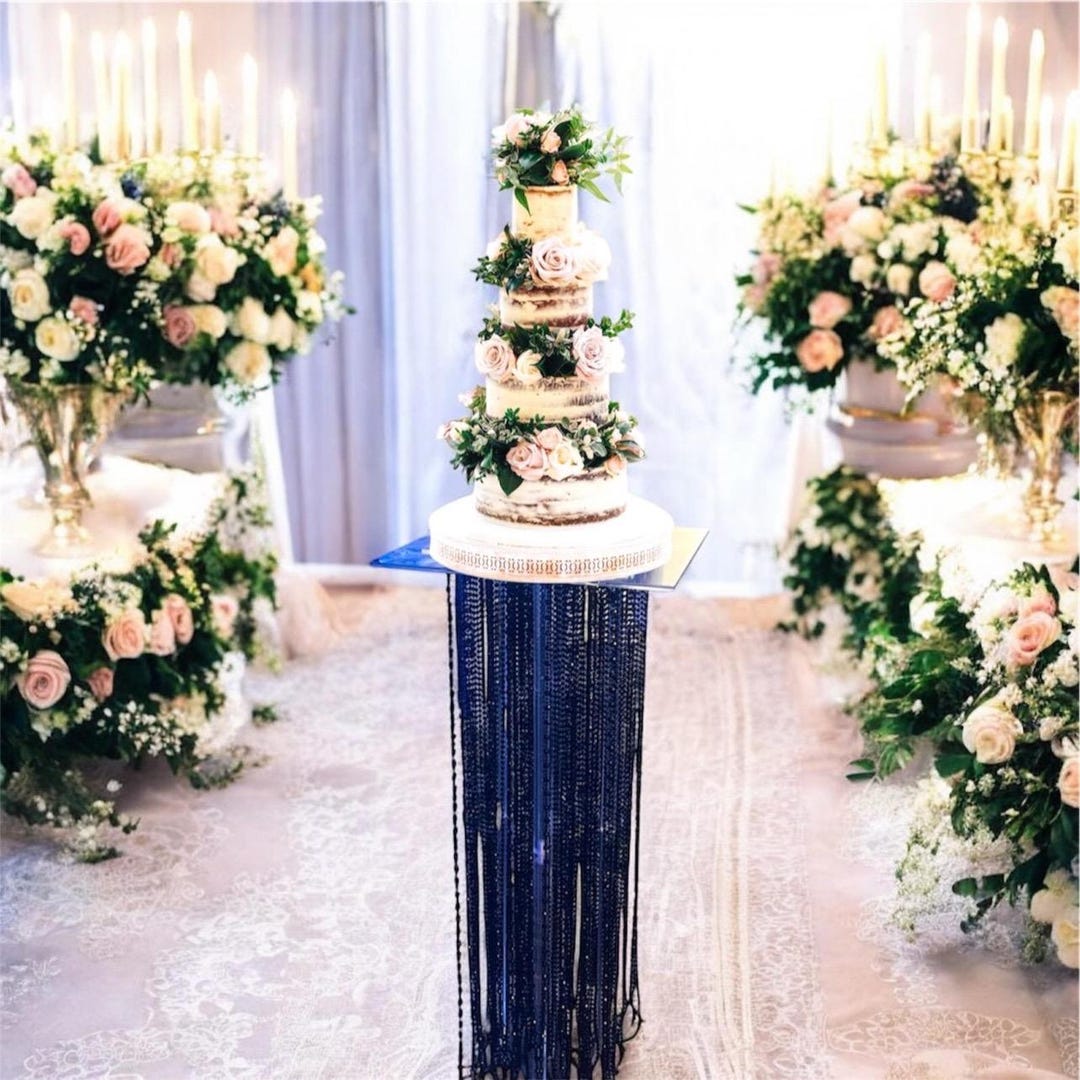 Black Cake Stand |gothic Wedding Square Cake Table | Crystal Beaded ...