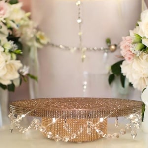 Glam Crystal Wedding Cake Stand – Silver Elegant Bling Cake Riser With ...