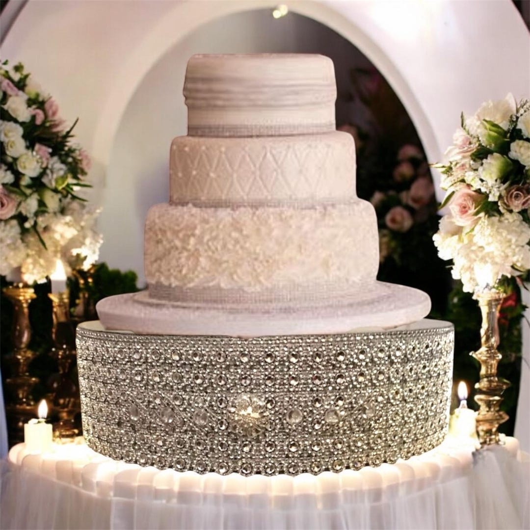 Luxury Rhinestone Cake Stand – Bling Wedding Cake Riser – Custom Sizes ...
