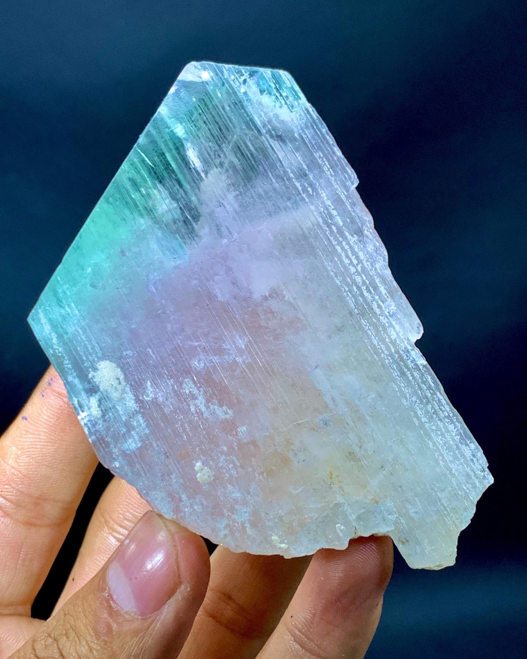 Bi-color Kunzite Crystal, V-shaped, From Afghanistan - Etsy
