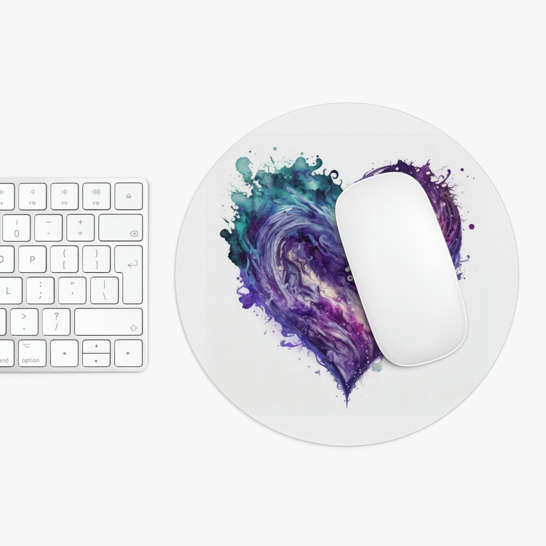 Mouse Pad - Purple Heart Watercolor - Etsy