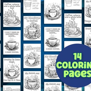 Coffee Lovers Coloring Pages Funny Quotes 14 Artistic Coffee Cup ...