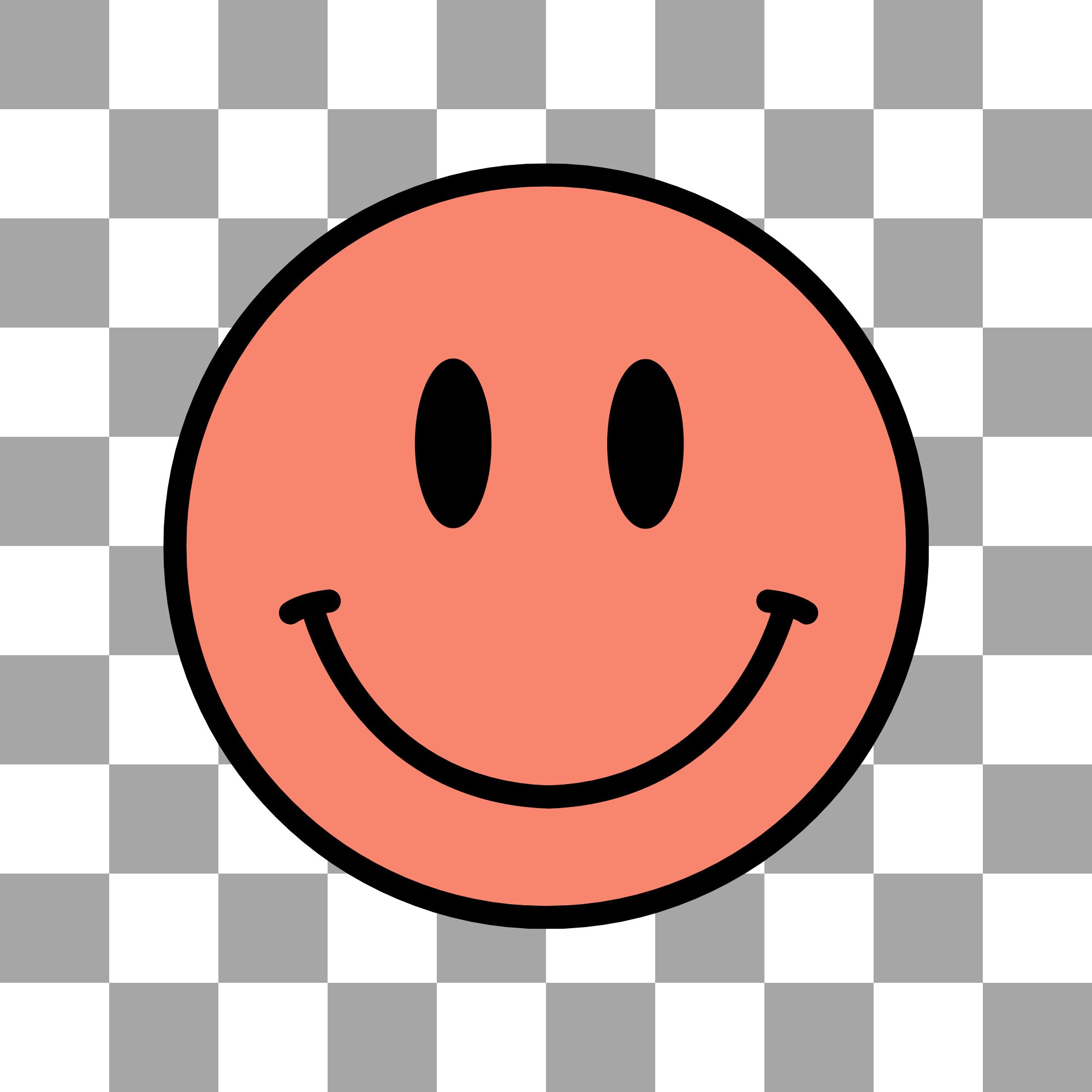 Set of 6 Wall Art, Smiley Face Checkered Printable, Multicolor Retro ...