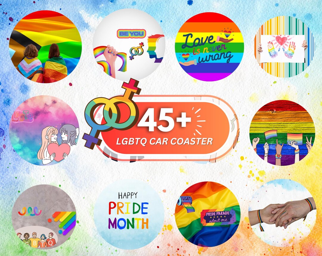 45+ LGBT Car Coaster Designs, LGBTQ+ PNG, Pride Car Coaster, Love is ...