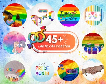 40 + LGBT Car Coaster Designs, LGBTQ+ PNG, Pride Car Coaster, Love is ...
