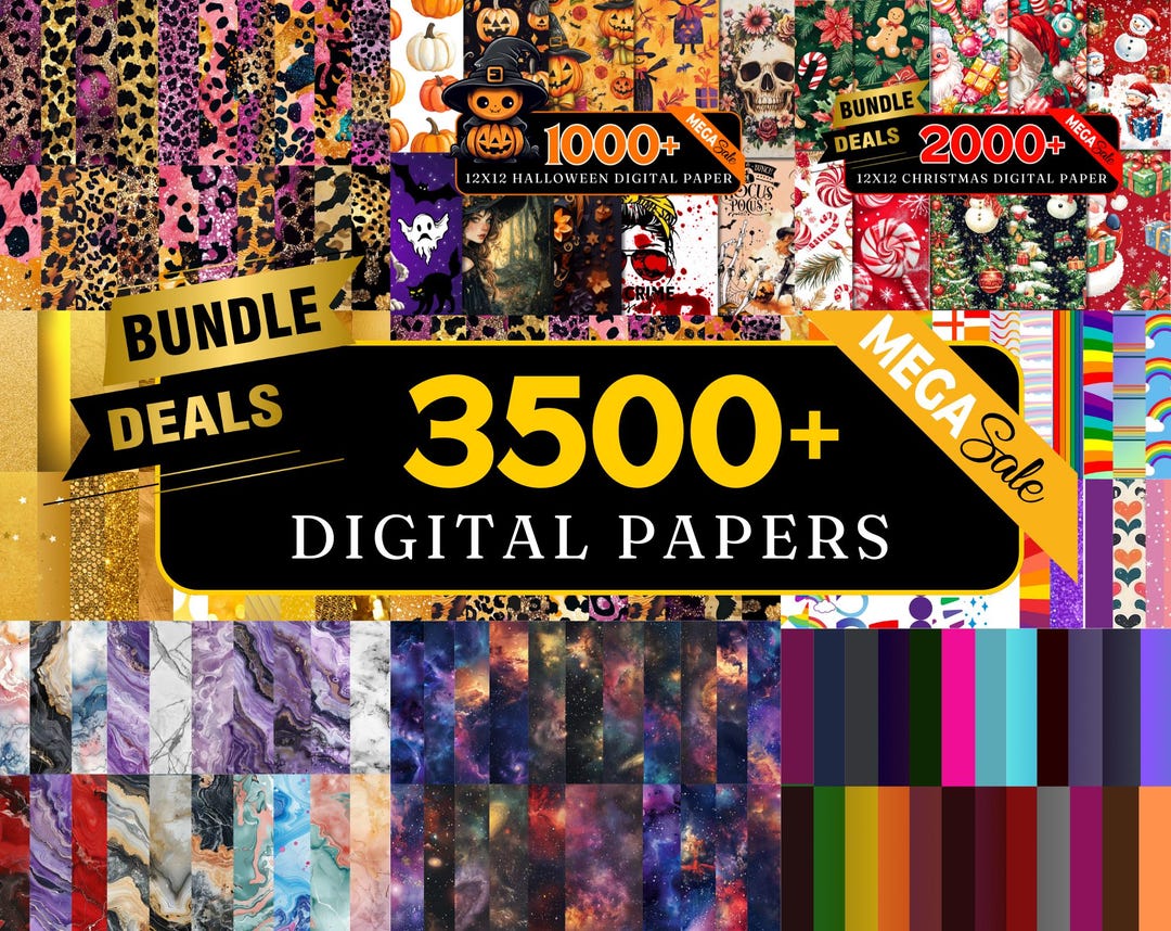 3500+ Mega Digital Paper Pack, Christmas Digital Paper, Floral Digital ...