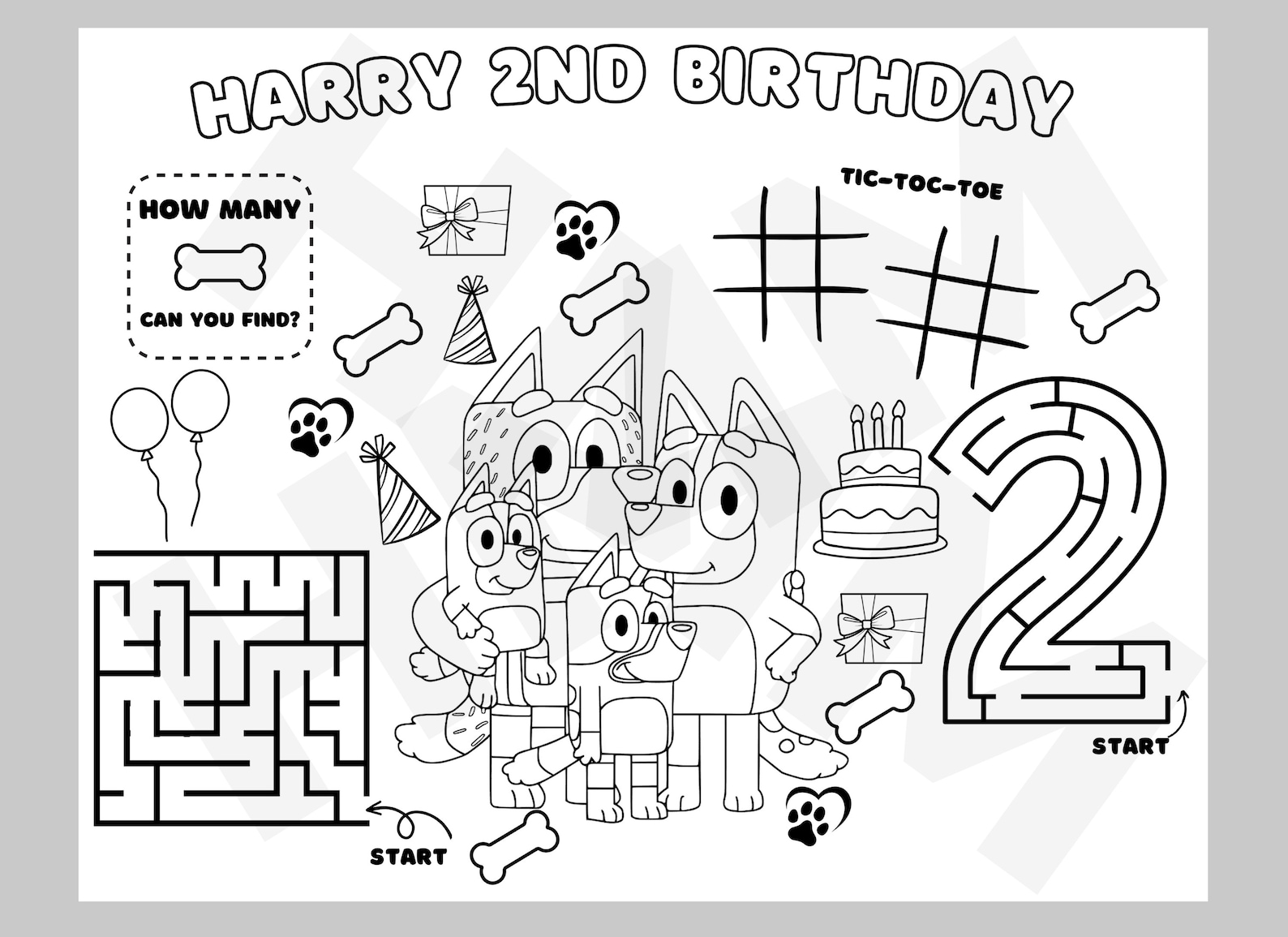 Bluey Coloring Sheet Bluey Activity Sheet for Kids Bluey - Etsy Canada