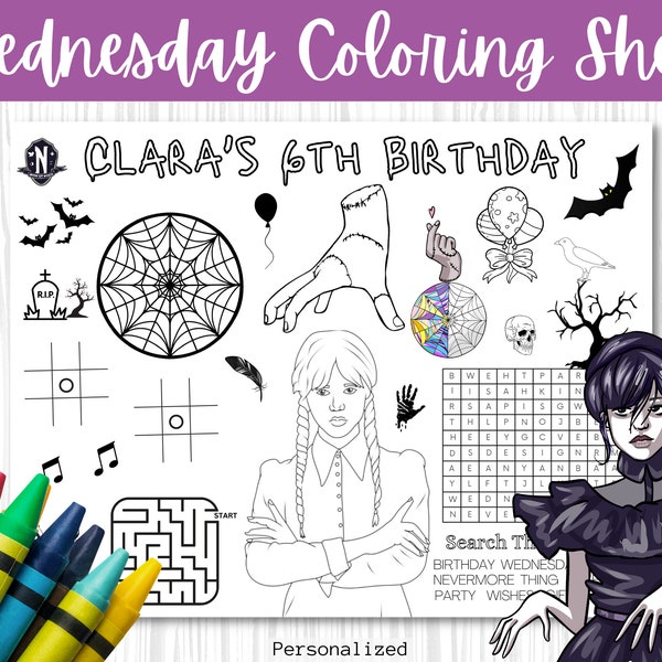 Wednesday Addams Activity - Etsy