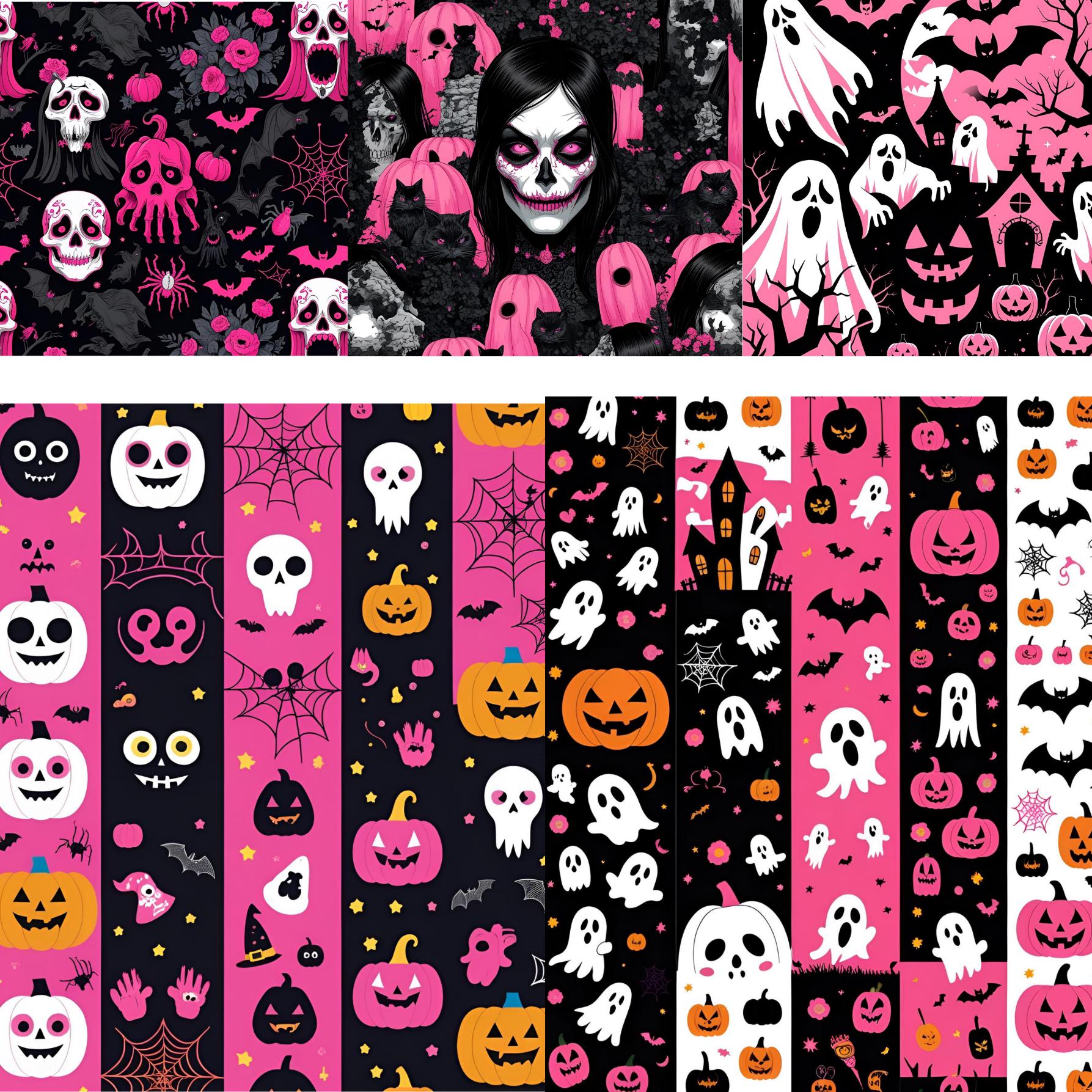 Seamless Gothic Roses Pattern, Gothic Digital Paper, 50+ Pink Halloween ...
