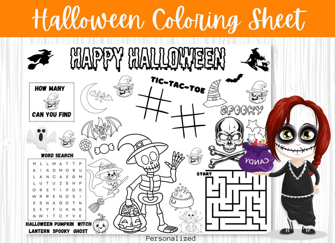 Halloween Coloring Sheet, Printable Gothic Creepy Pumpkin Witch ...