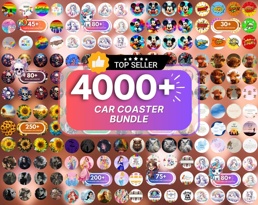 4000+ Car Coaster Sublimation Bundle, Round Car Coaster Sarcastic Car ...