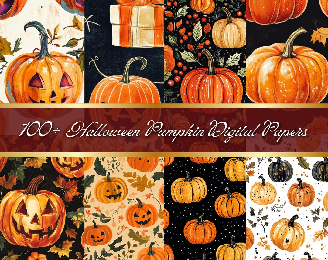 100+ Halloween Digital Paper Bundle, Vintage Halloween Png Witch ...