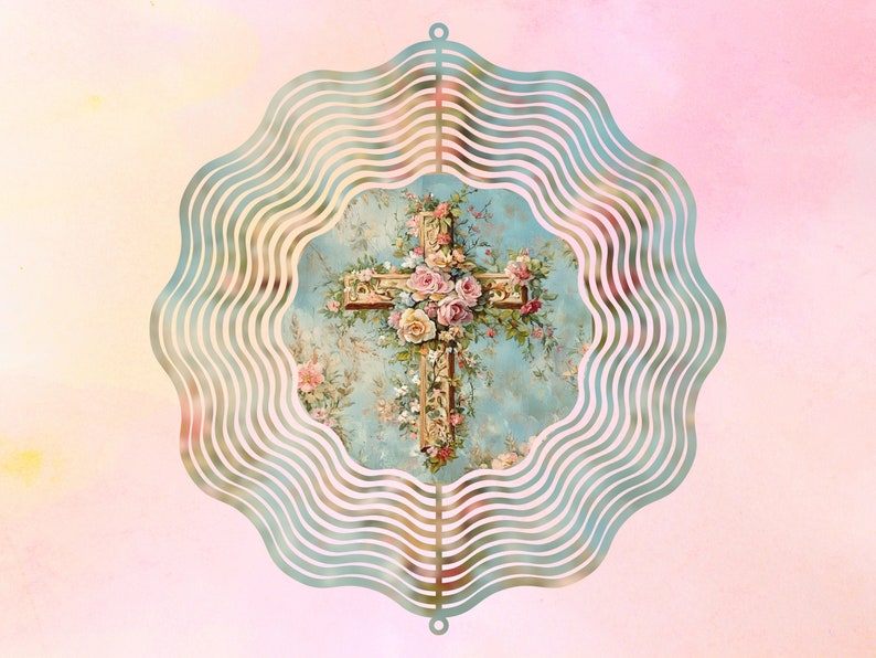 50+ Floral Cross Christian Wind Spinner PNG Sublimation Inspirational ...