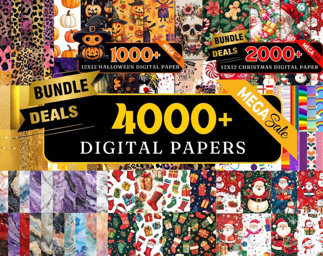 4000+ Mega Digital Paper Pack, Christmas Digital Paper, Floral Digital ...