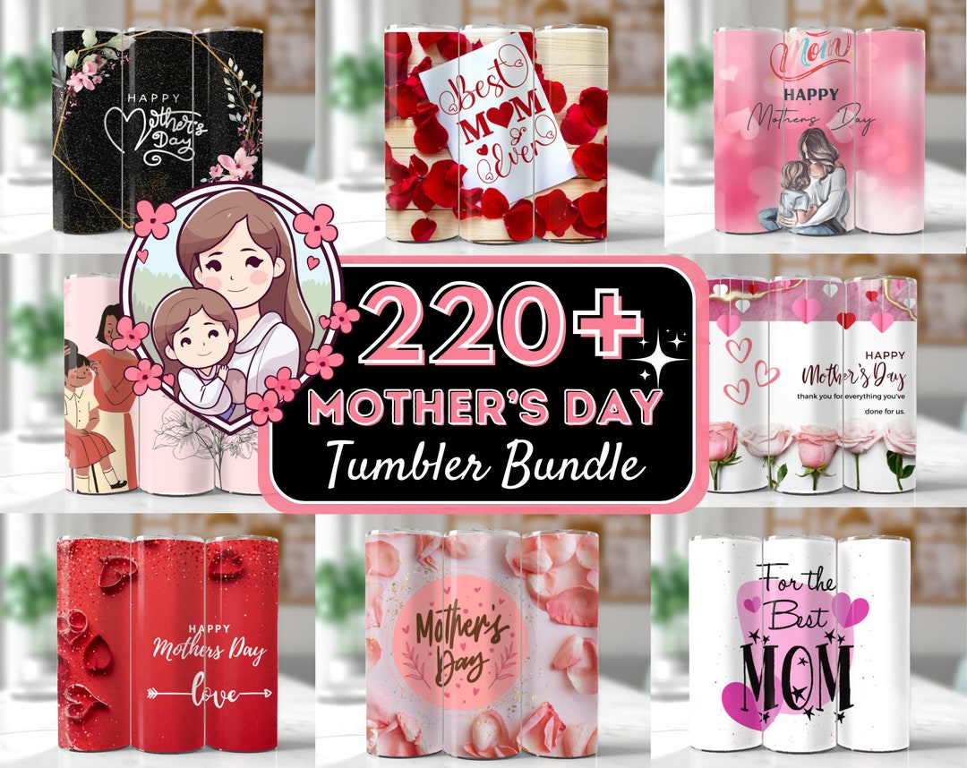 220+ Mother's Day Tumbler Wrap Mega Bundle, Mom Life Tumbler, Love Mom ...