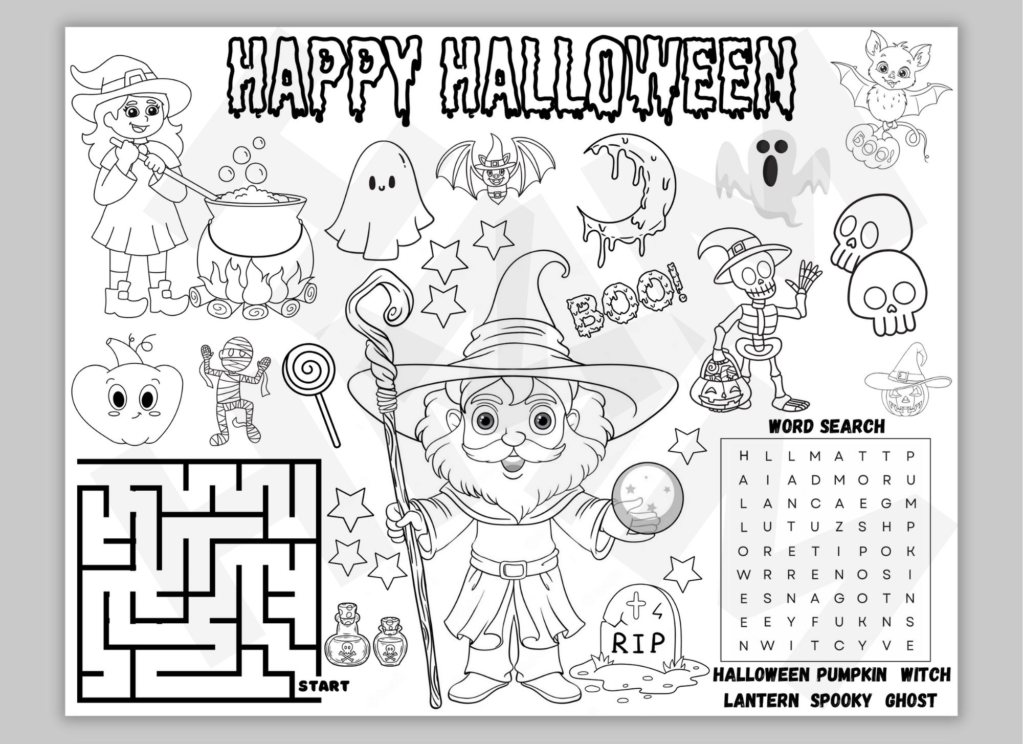 Halloween Coloring Sheet, Printable Gothic Creepy Pumpkin Witch ...