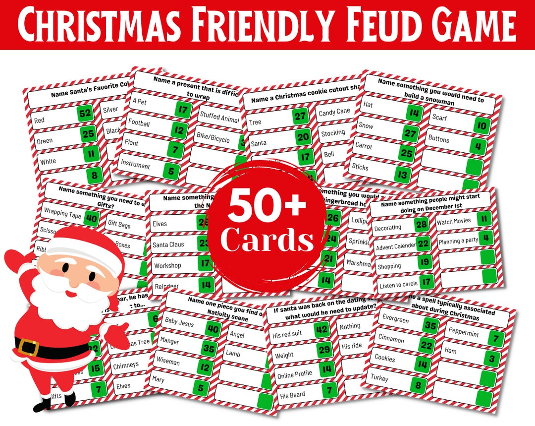 Christmas Friendly Feud Game, Christmas Party Game, Christmas Family ...