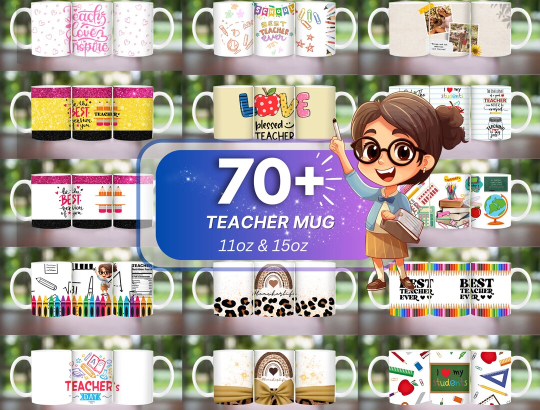 70+ Teacher Mug Sublimation Designs Bundle, Teacher Affirmation Mug ...
