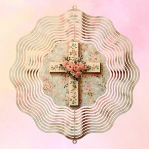 50+ Floral Cross Christian Wind Spinner PNG Sublimation Inspirational ...