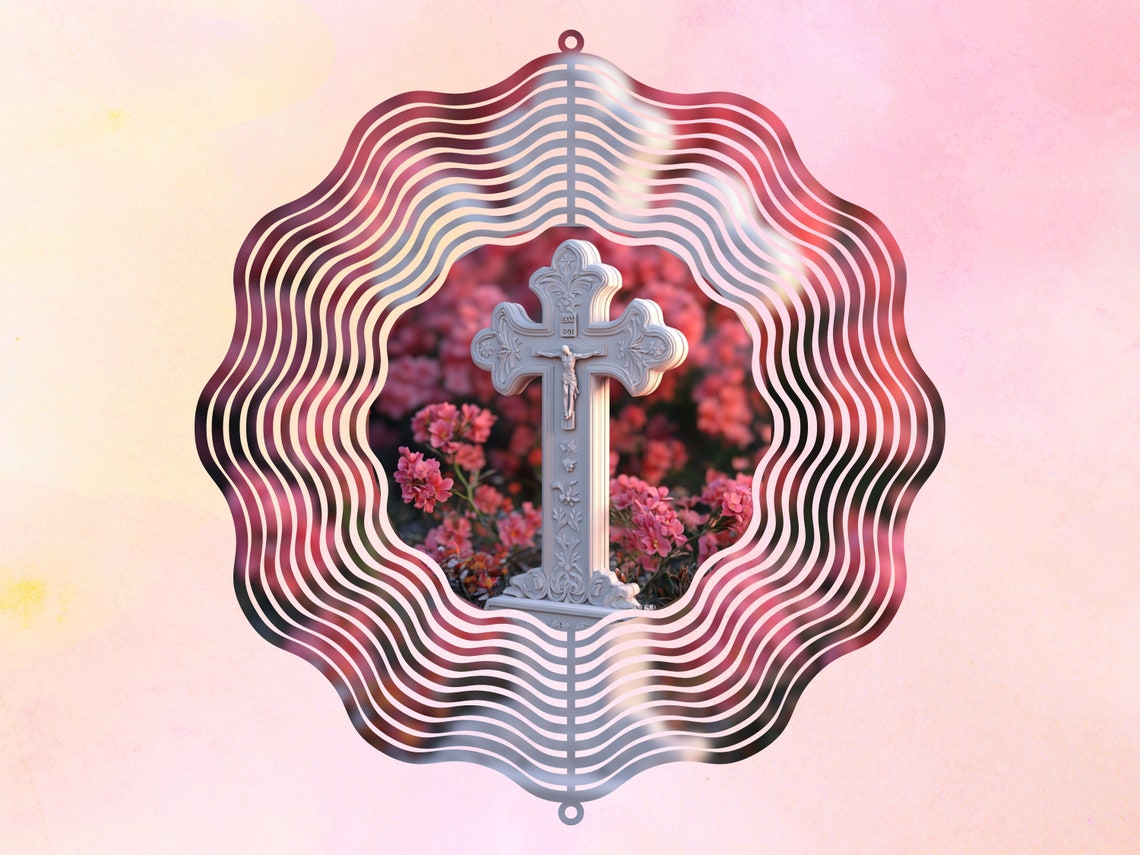 50+ Floral Cross Christian Wind Spinner PNG Sublimation Inspirational ...
