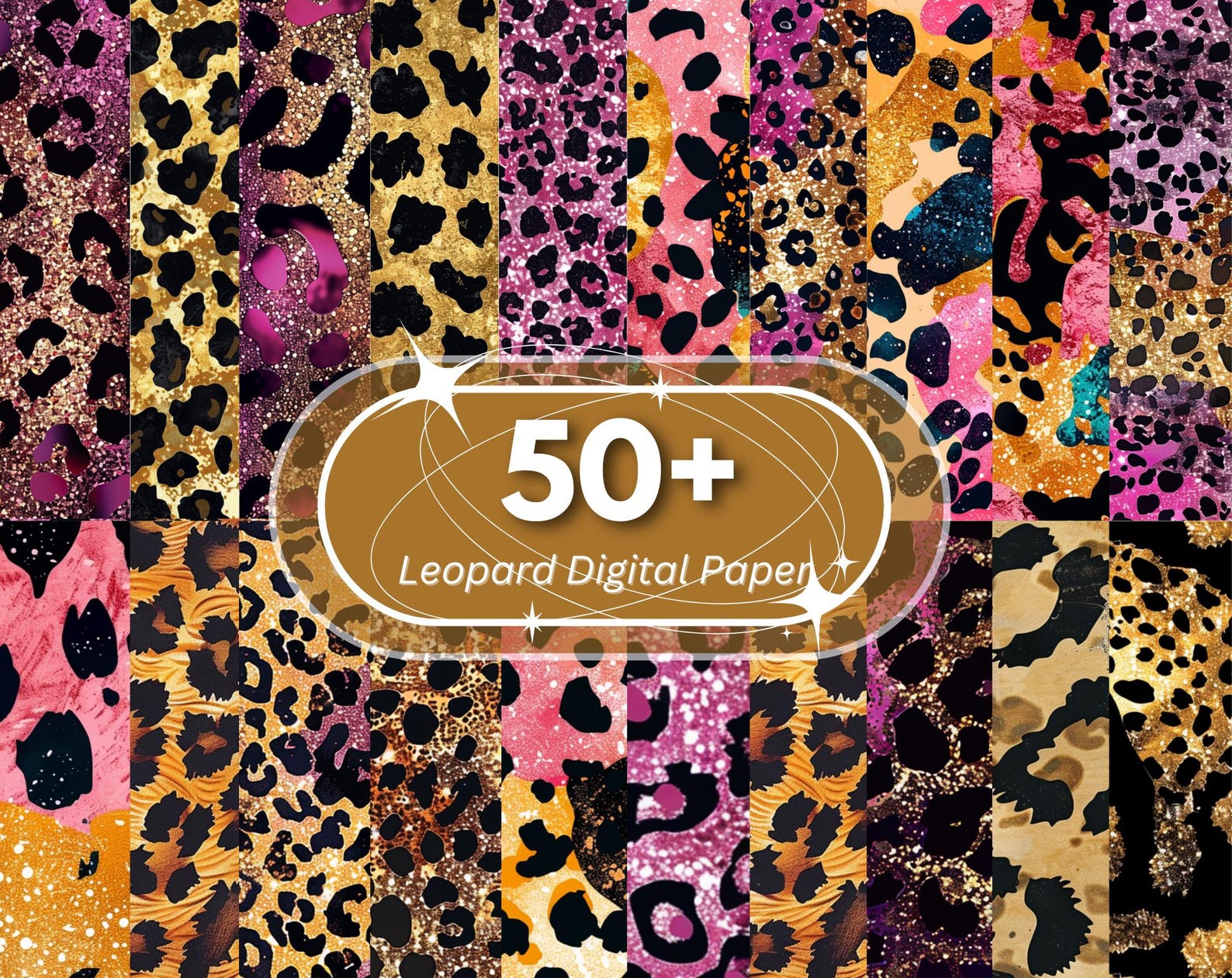 50+ Leopard Print Digital Paper, Leopard & Cheetah Seamless Patterns ...