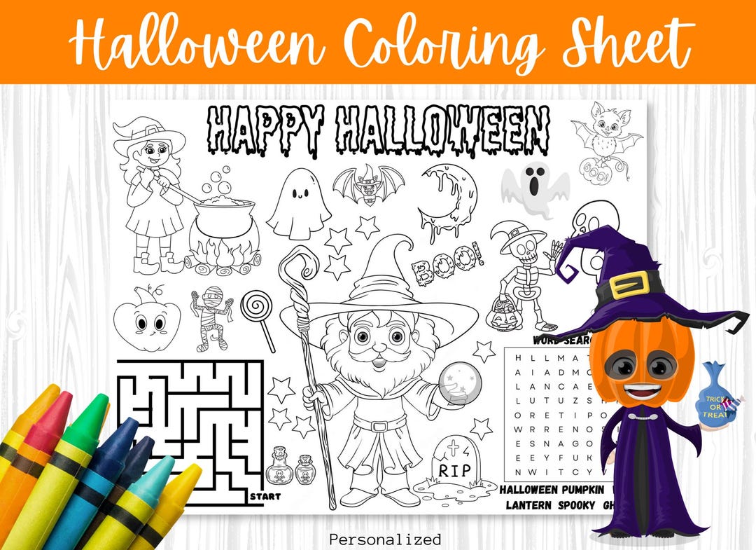 Halloween Coloring Sheet, Printable Gothic Creepy Pumpkin Witch ...