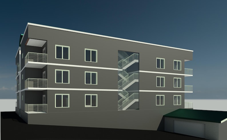 9-unit Apartment Plan: Modern Condo Building Design (PDF) - Etsy