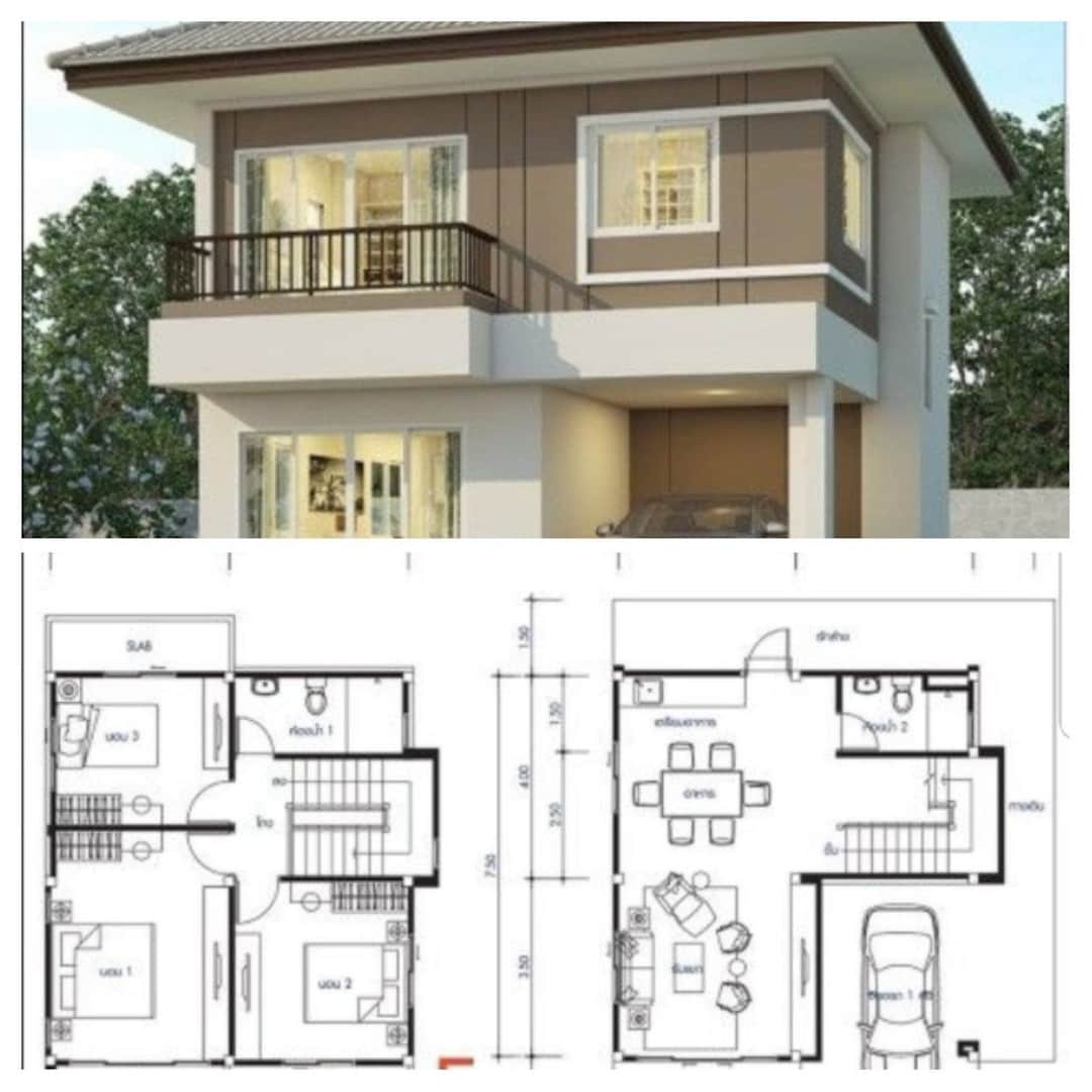 3 Bedroom Modern Duplex Designs Residential House Plan Suitable Family ...