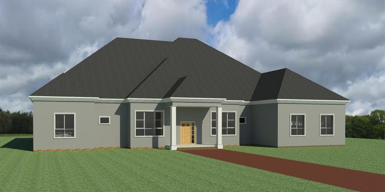 African House Plan 4 Bedrooms Luxury Design Architectural Blueprint - Etsy