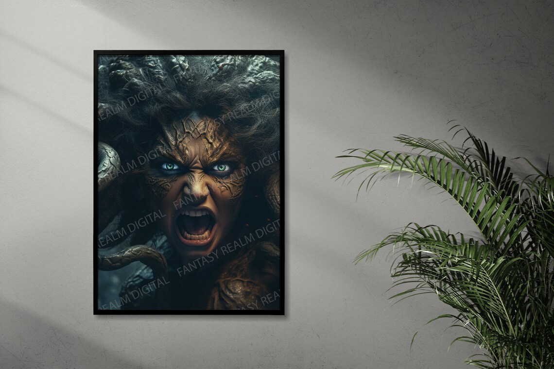 Gorgon's Lair: Medusa's Haunting Beauty in the Depths of the Earth - Etsy