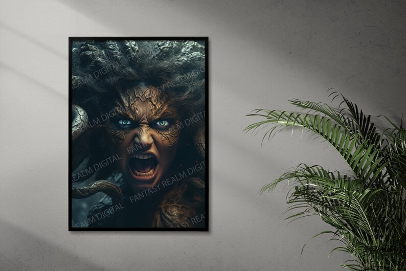 Gorgon's Lair: Medusa's Haunting Beauty in the Depths of the Earth - Etsy