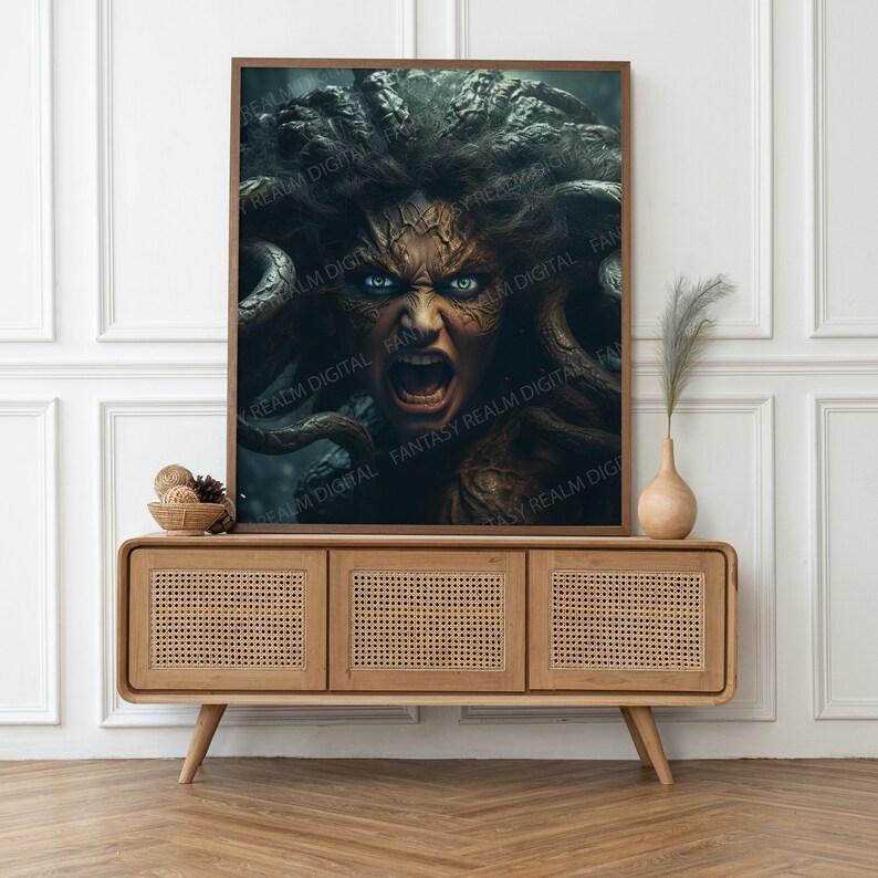 Gorgon's Lair: Medusa's Haunting Beauty in the Depths of the Earth - Etsy