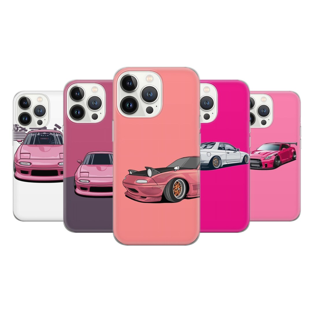JDM Racing Car Phone Case Pink Miata Cover Fit for iPhone 14 Pro, 13 ...