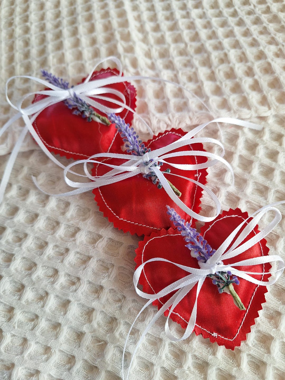 Red Satin Heart Sachets - Etsy