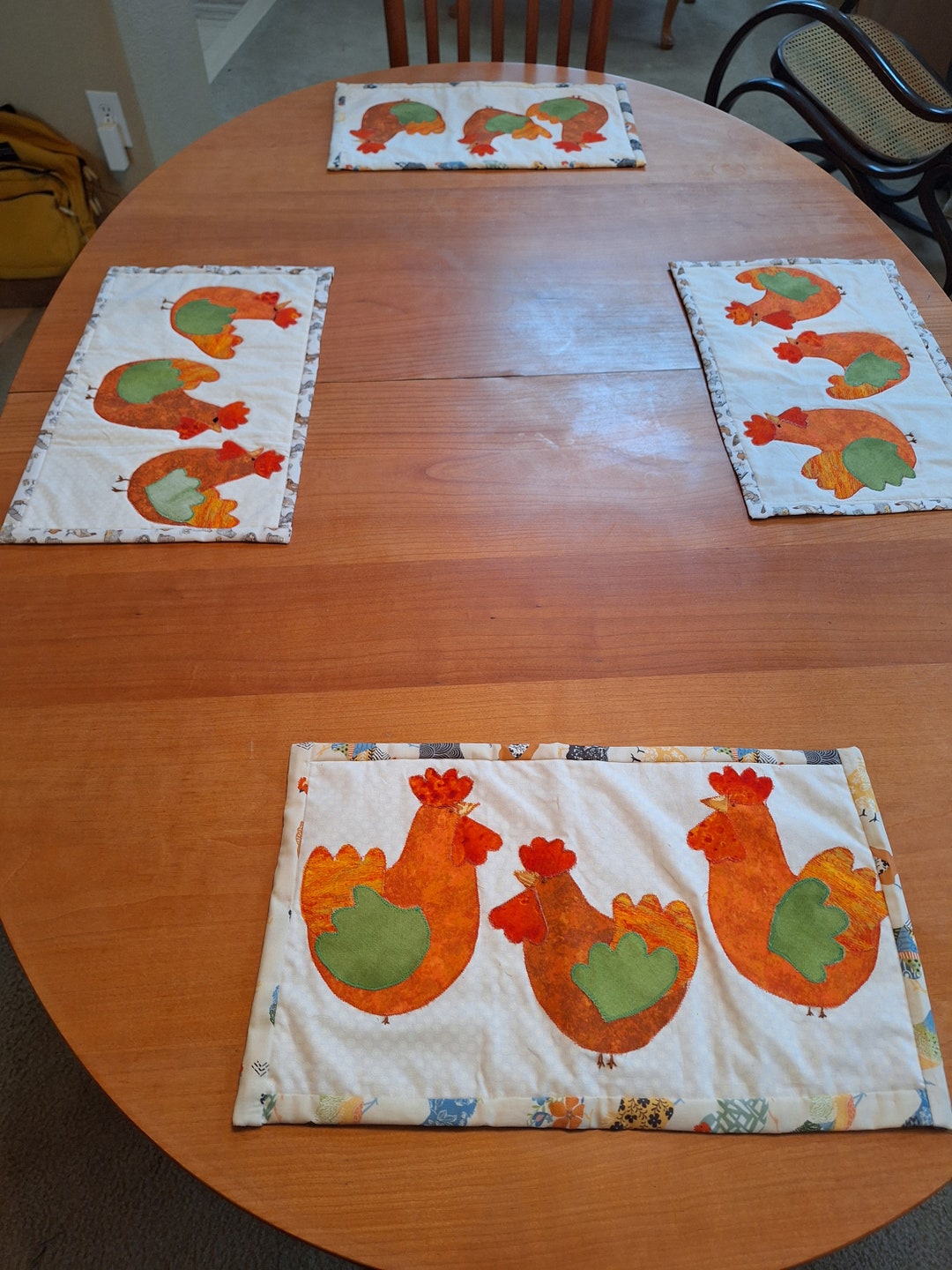 Appliqued Chicken Placemats - Etsy